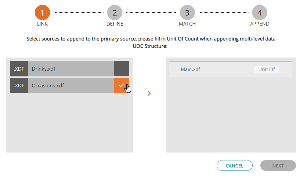 Append Multi-Level Data Sources – Harmoni Online