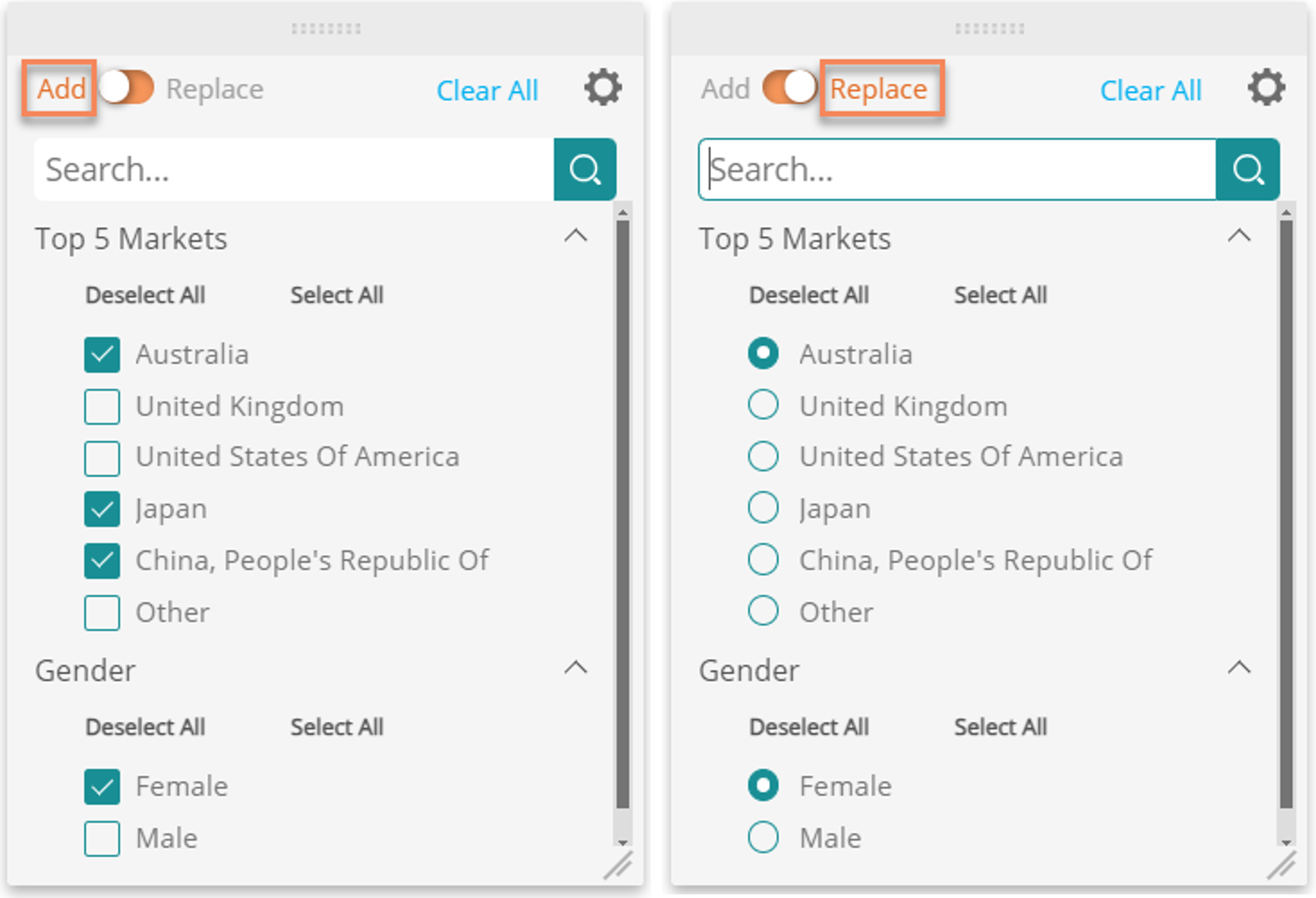 Selector - Interacting with your analysis selections – Harmoni Online