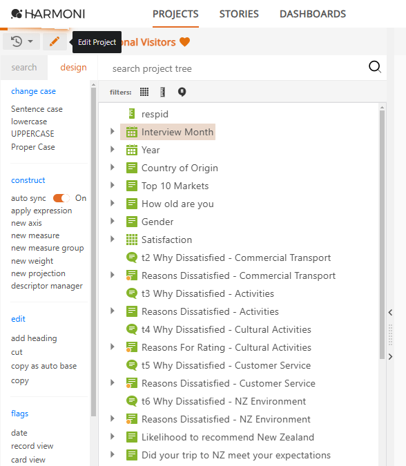 Create a Project – Harmoni Online