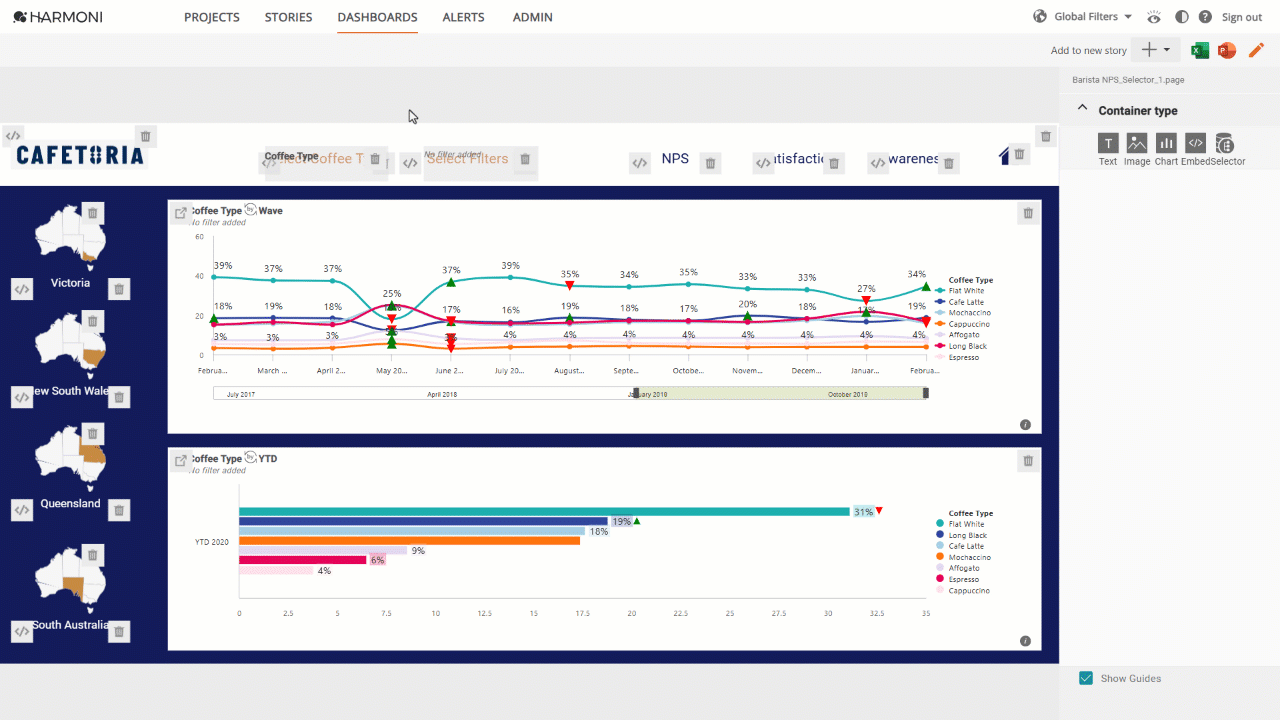 Dashboard Selector Container – Harmoni Online