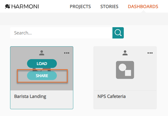 Sharing your Dashboards – Harmoni Online